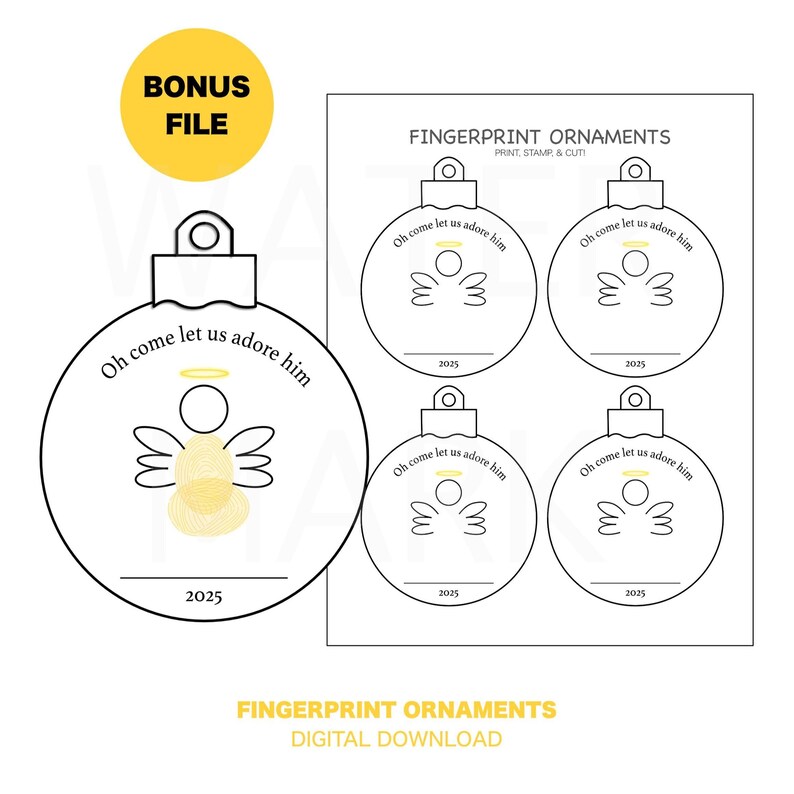 Christmas Angel Fingerprint Ornaments - Nativity Kids Craft - Christmas ...