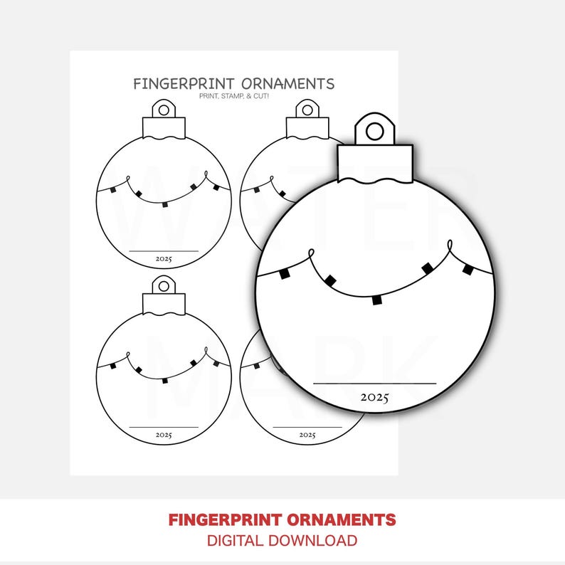 Fingerprint Christmas Ornament Craft Printable – Kids Holiday Art ...