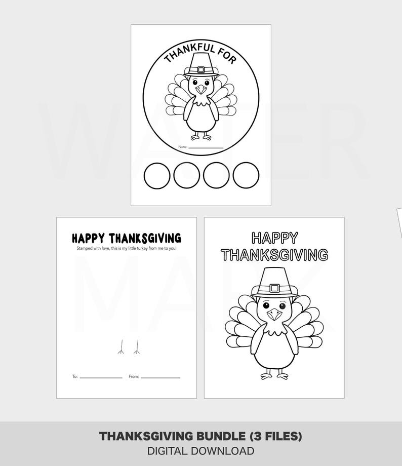 Thanksgiving Turkey Activities Printable Bundle , Thankful for Mobile ...