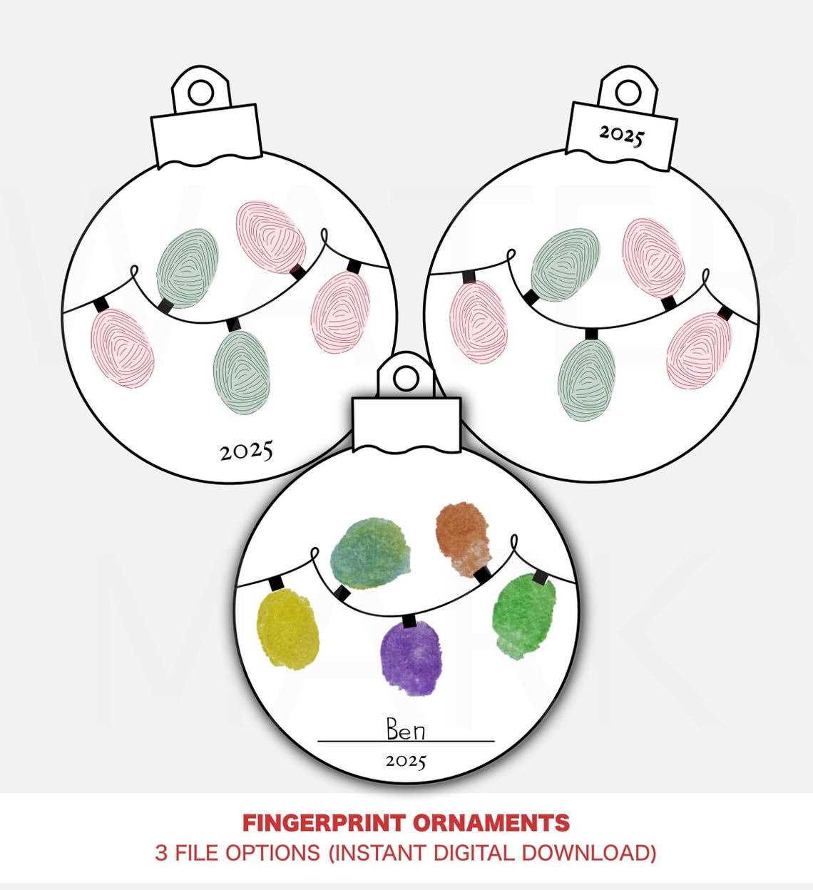 Fingerprint Christmas Ornament Craft Printable – Kids Holiday Art ...