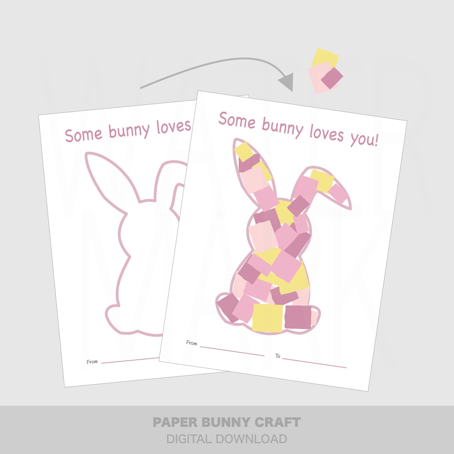 Bunny Easter Printable - Kids Bunny Construction Paper Craft - Kid ...
