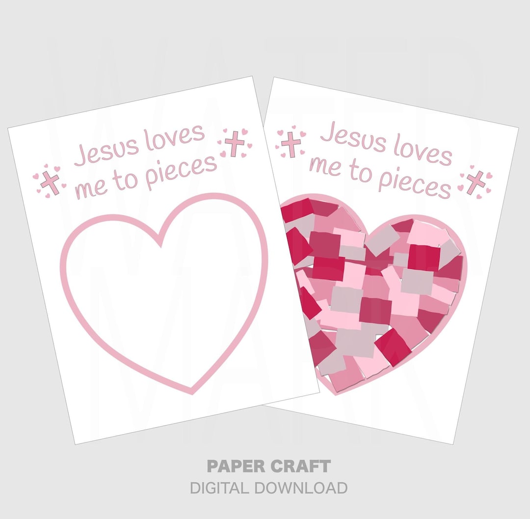 Heart Jesus Loves Me Craft – Kids Sunday School Printable (digital ...
