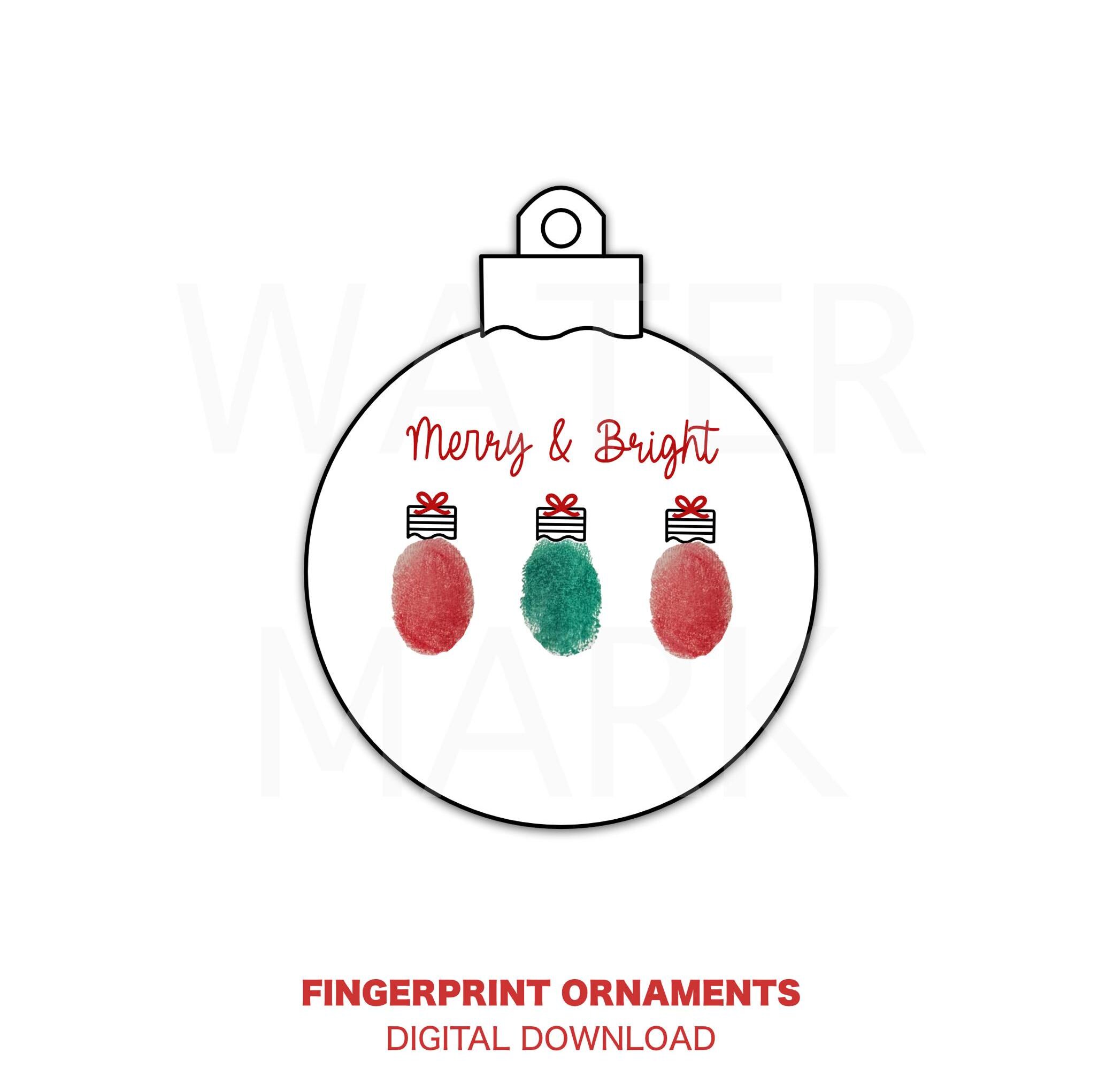 Fingerprint Christmas Ornaments - Kids Printable Art (digital File) - Etsy
