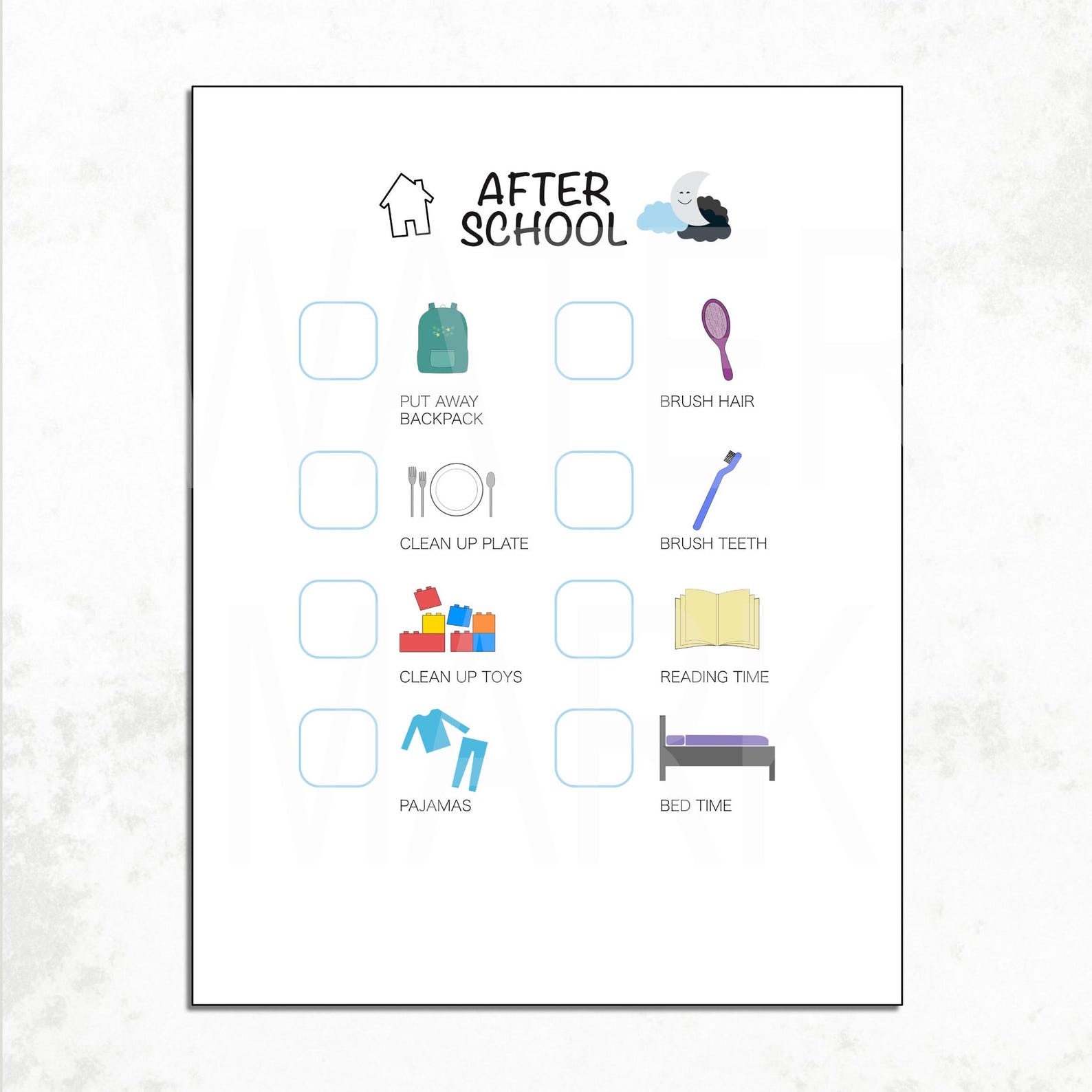 Kids Before and After School Routine - to Do List Toddler Kindergarten ...