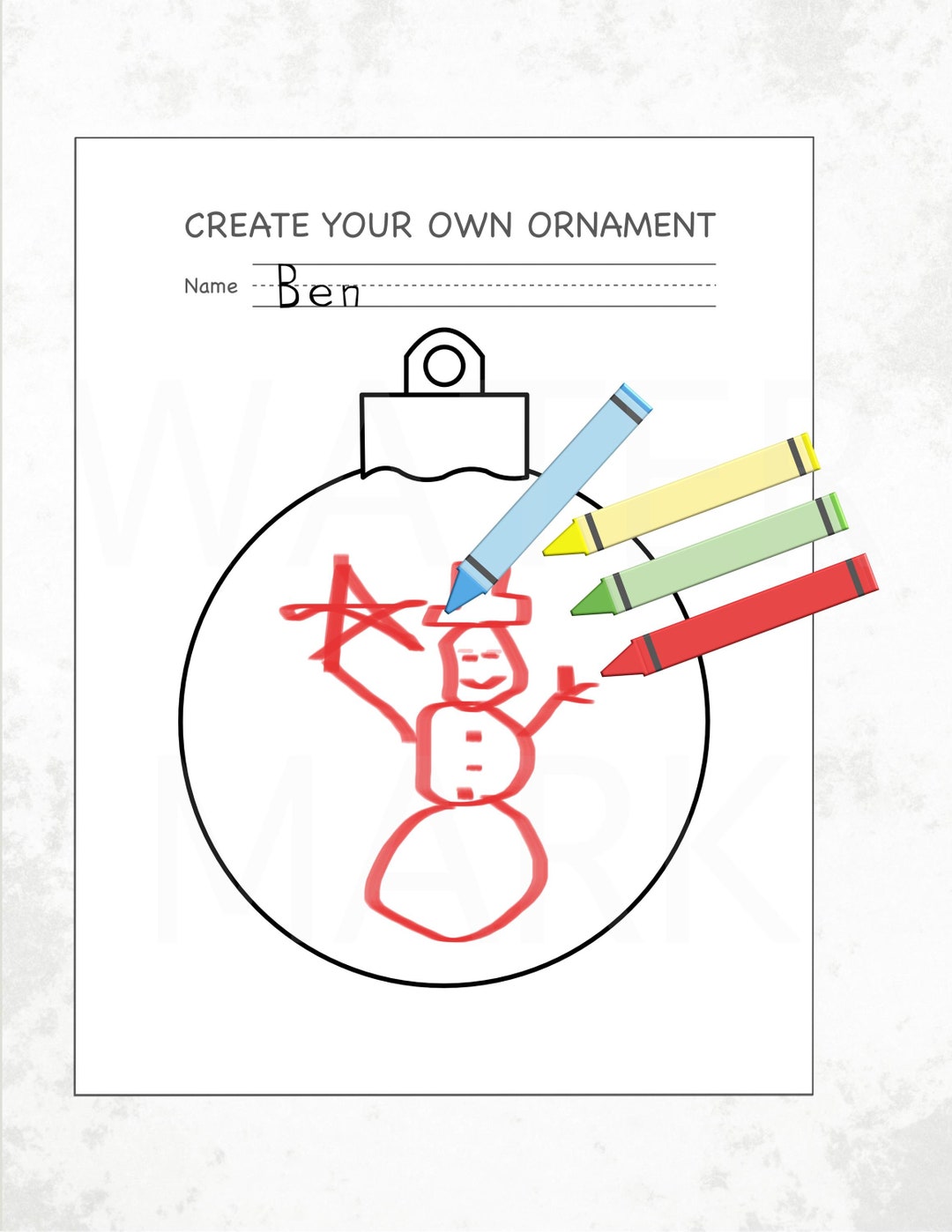 Blank Christmas Ornament Coloring Page – Kids Holiday Craft - Make Your ...