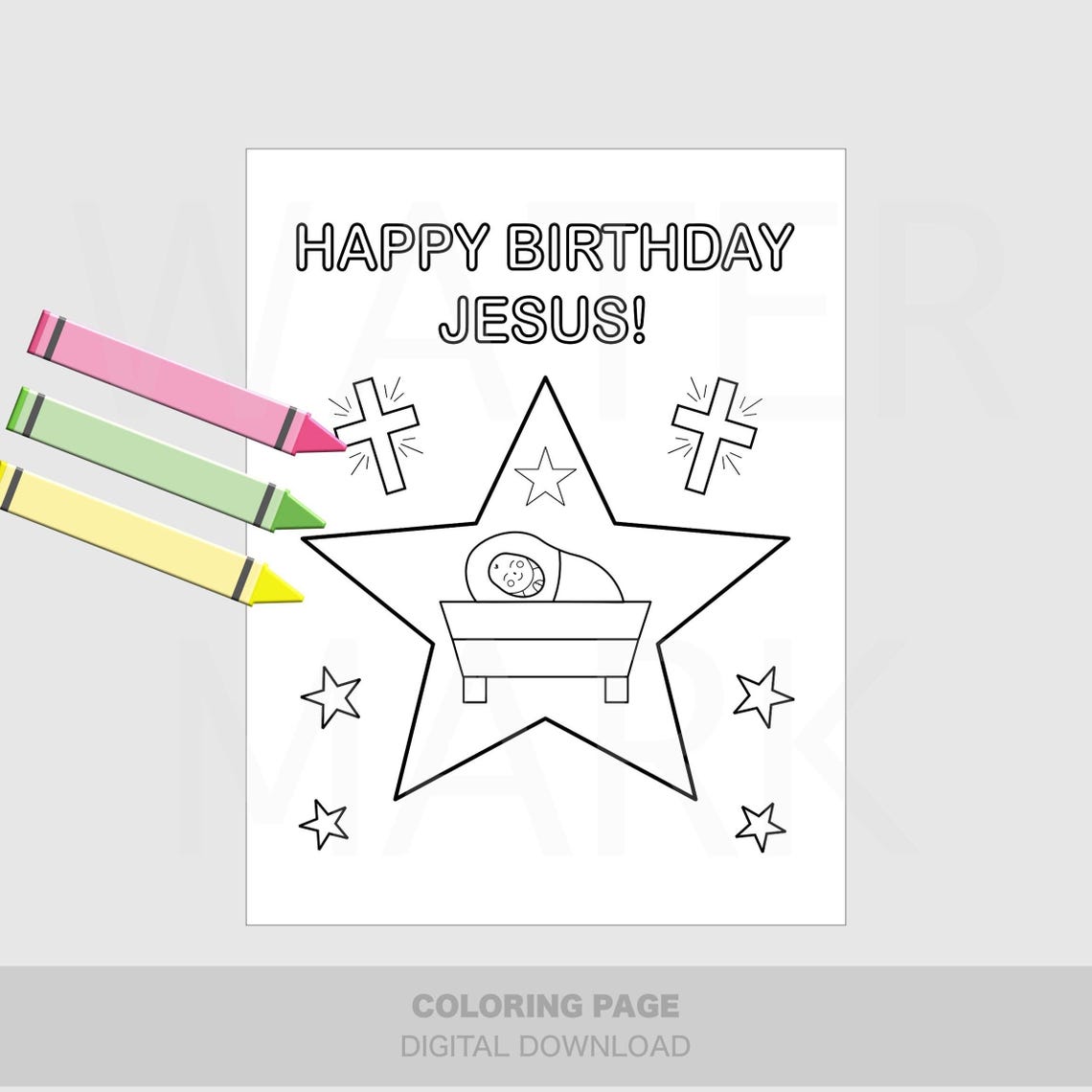 Happy Birthday Jesus Christmas Church Coloring Page – Kids Bible ...