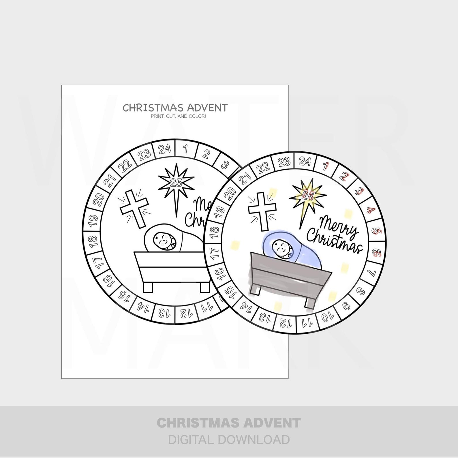 Nativity Christmas Countdown Advent Jesus in Manger Craft - Kids Paper ...