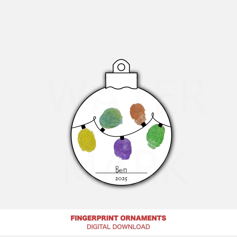 Fingerprint Christmas Ornament Craft Printable – Kids Holiday Art ...