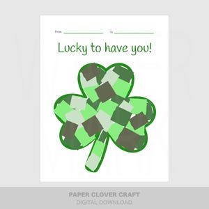 St Patrick's Day Clover Printable - Kids Clover Paper Craft - Kid Paper ...
