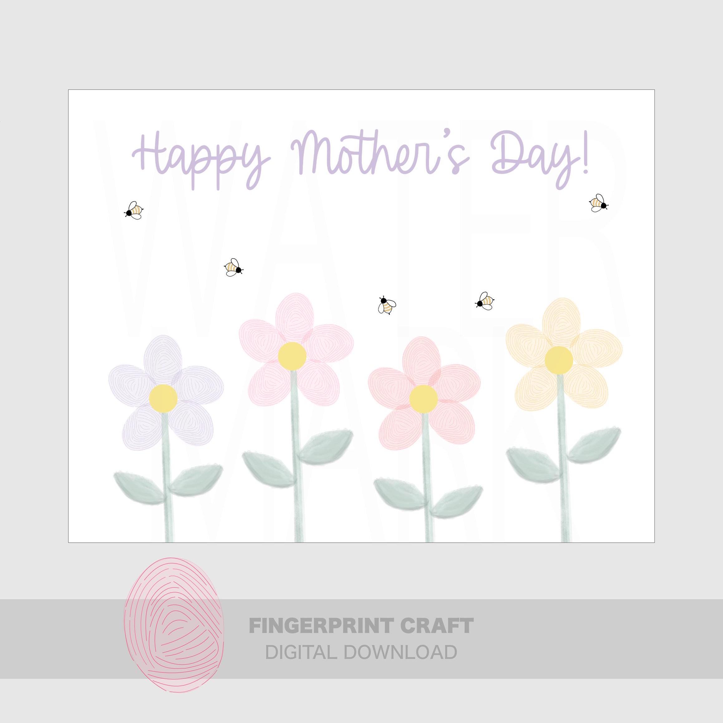 Mother's Day Fingerprint Craft Printable - Kids Daycare Keepsake Craft ...