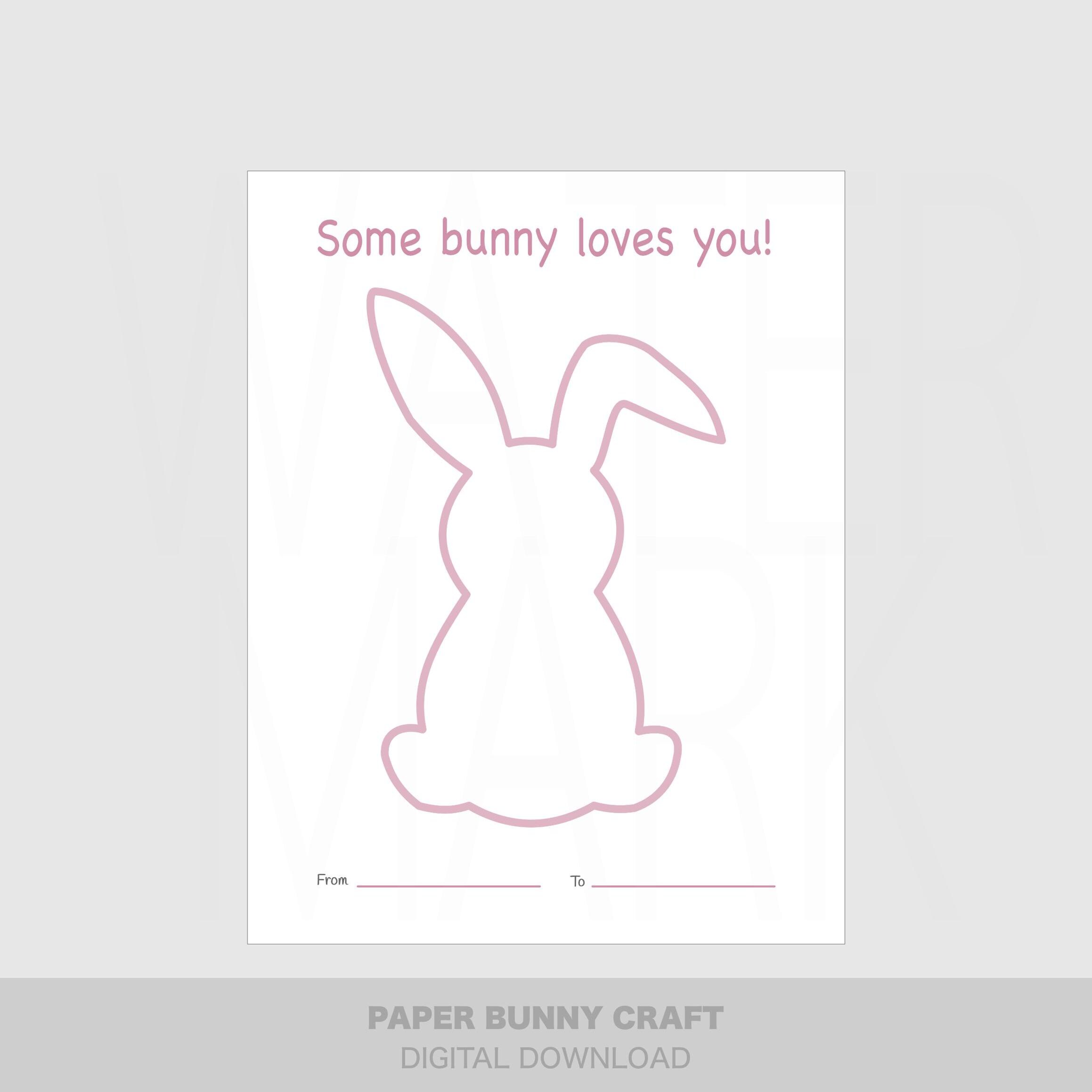 Bunny Easter Printable - Kids Bunny Construction Paper Craft - Kid ...