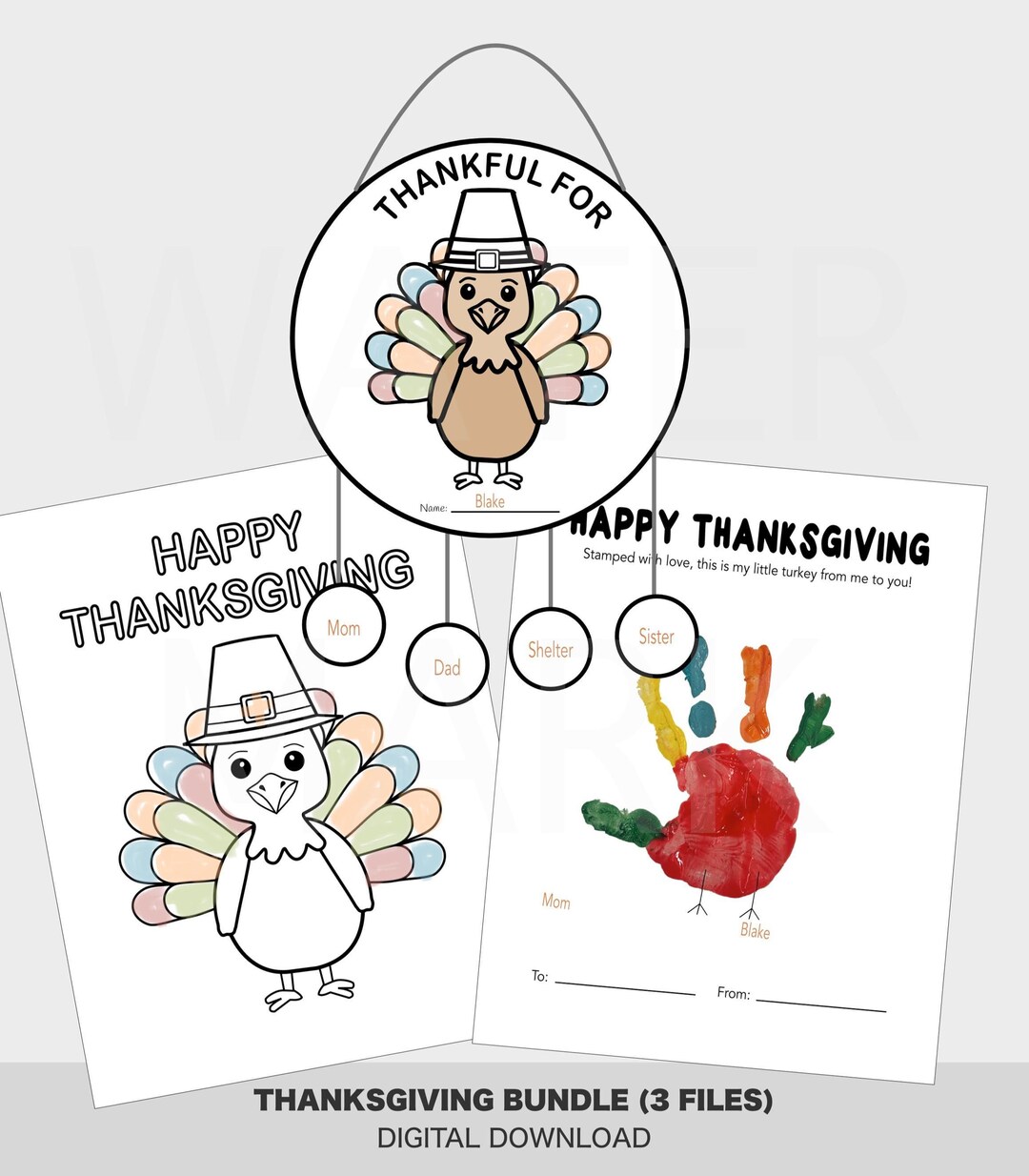 Thanksgiving Turkey Activities Printable Bundle , Thankful for Mobile ...