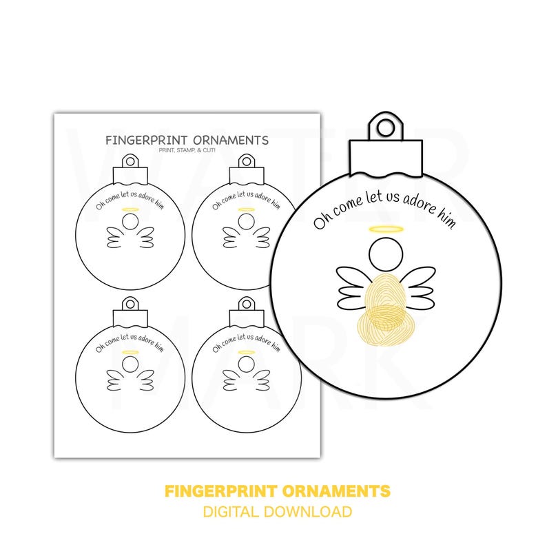 Christmas Angel Fingerprint Ornaments - Christmas Kids Craft - School ...