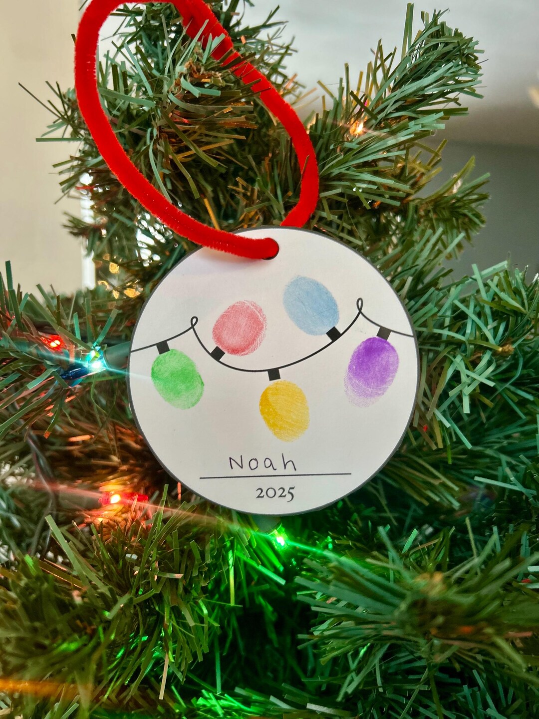 Printable Fingerprint Christmas Ornament Craft for Teacher Classroom or ...