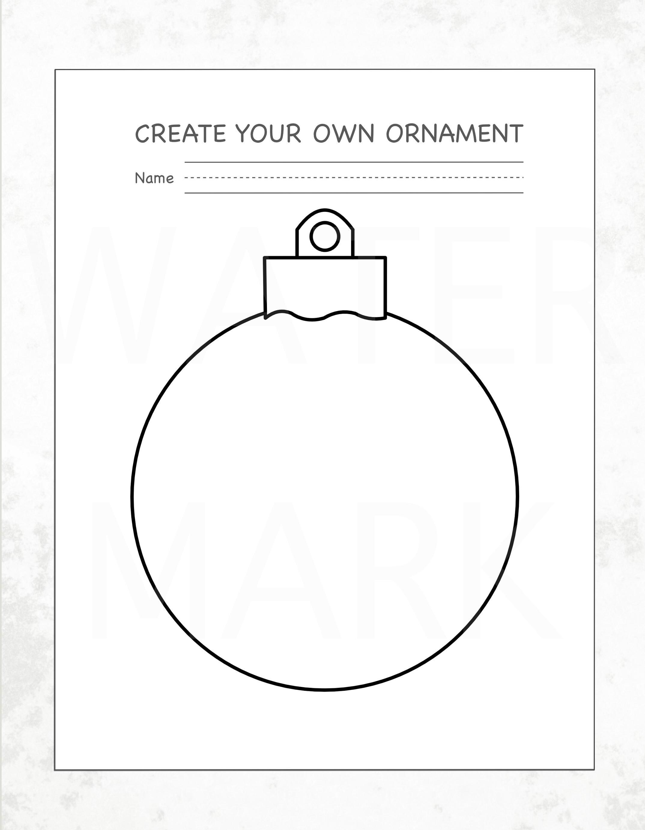 Blank Christmas Ornament Coloring Page – Kids Holiday Craft - Make Your ...