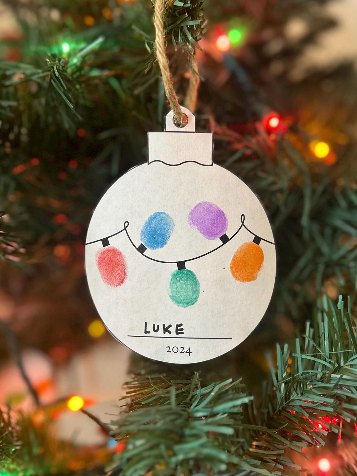 Fingerprint Kids Christmas Ornaments 2024 Christmas Kids Craft Holiday ...
