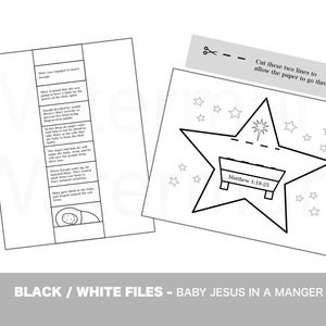 Christmas Story Nativity Advent Jesus in Manger Printable Craft - Kids ...