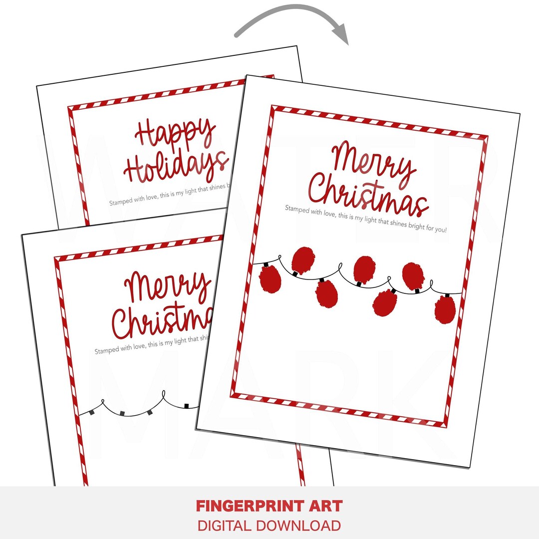 Christmas Fingerprint Printable Art - Kids Keepsake Craft - Kids ...