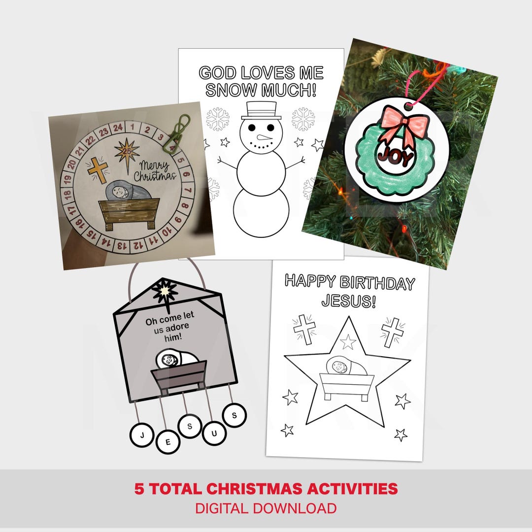 Printable Christmas Bundle Coloring Sheets - Advent Jesus Nativity ...