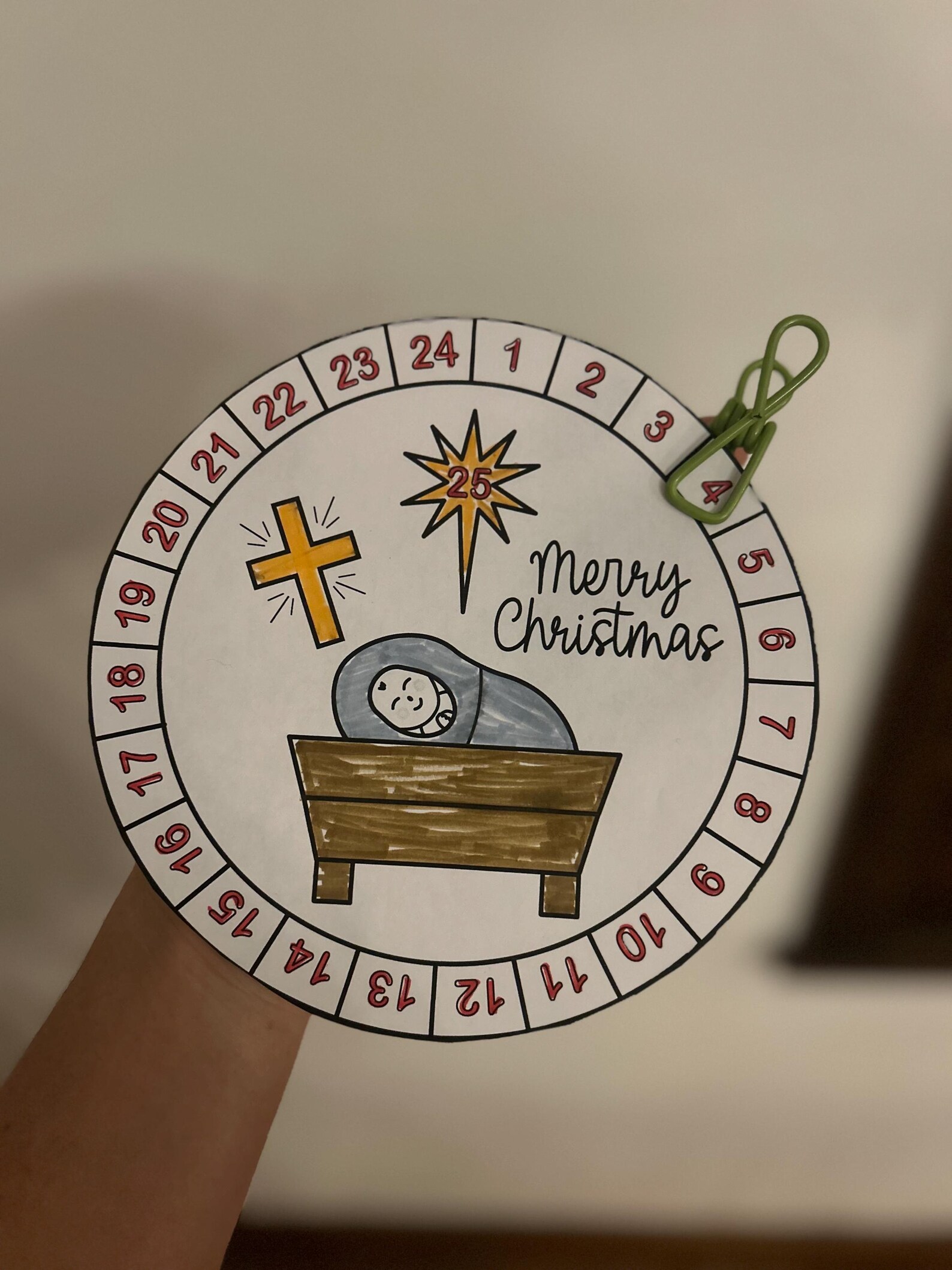 Nativity Christmas Countdown Advent Jesus in Manger Craft - Kids Paper ...