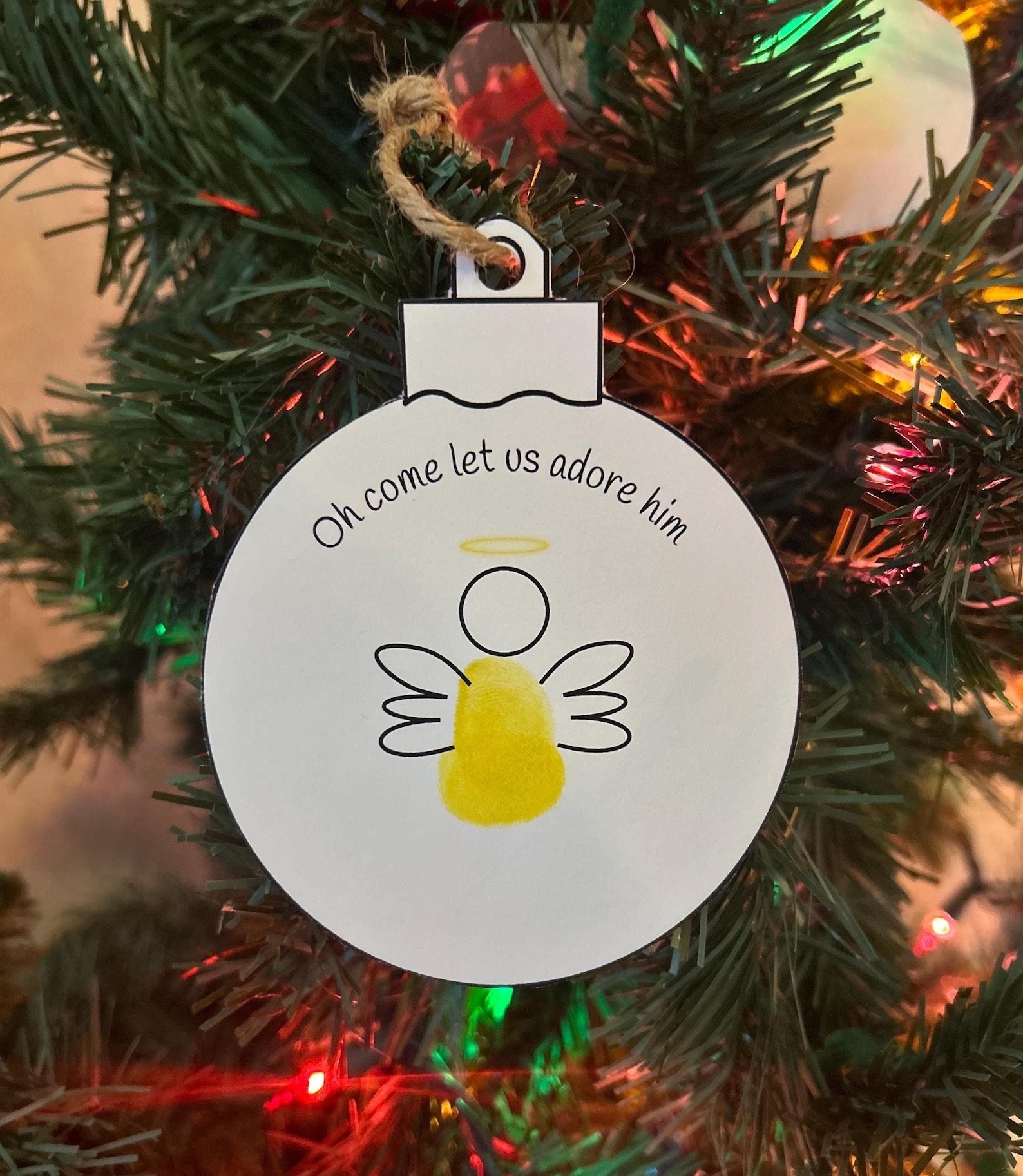 Christmas Angel Fingerprint Ornaments - Nativity Kids Craft - Christmas ...