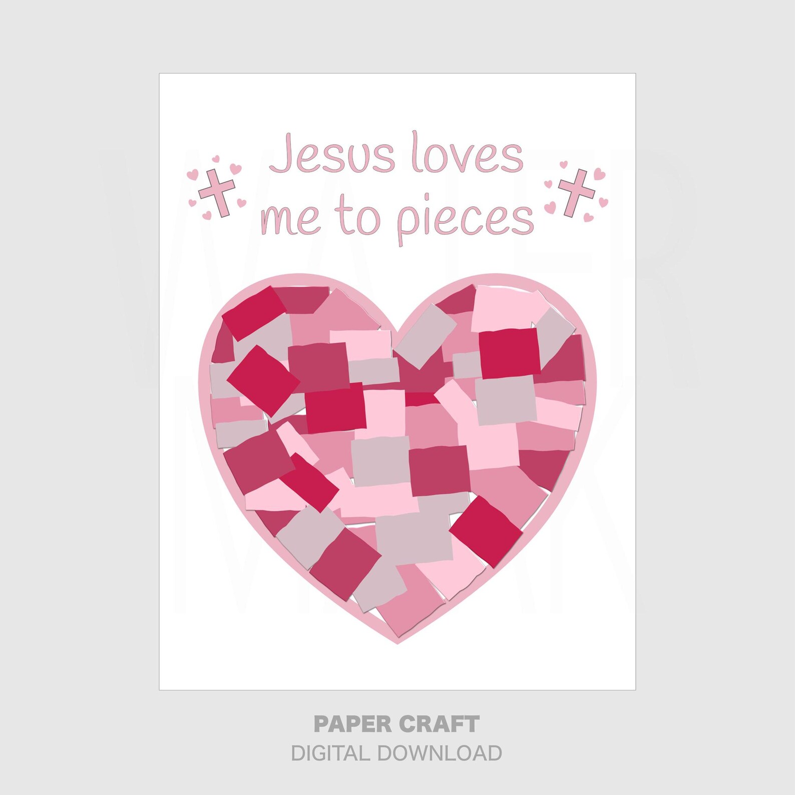 Heart Jesus Loves Me Craft – Kids Sunday School Printable (digital ...