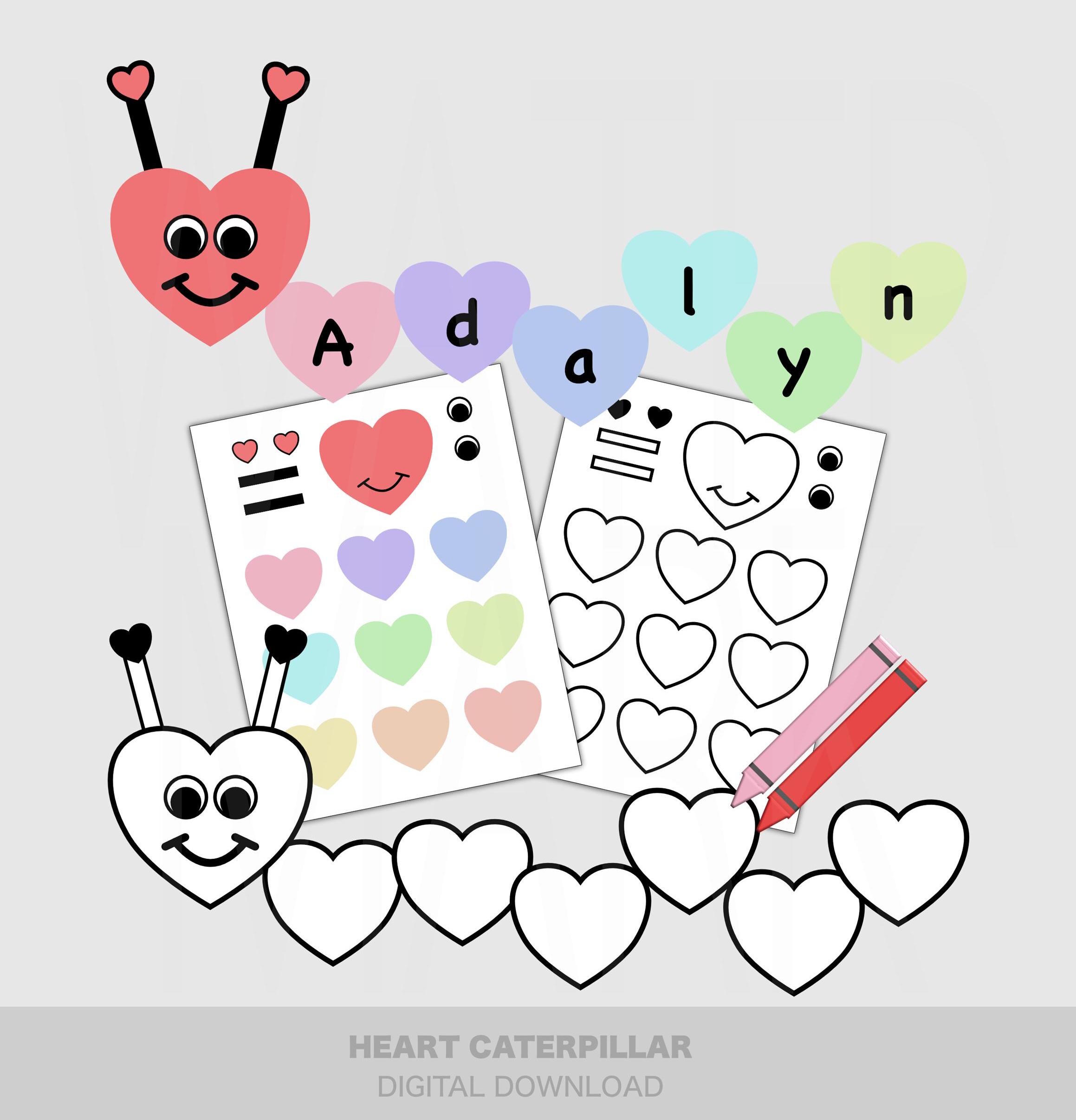 Valentine's Heart Caterpillar Printable - Kids Heart Craft - Kid ...