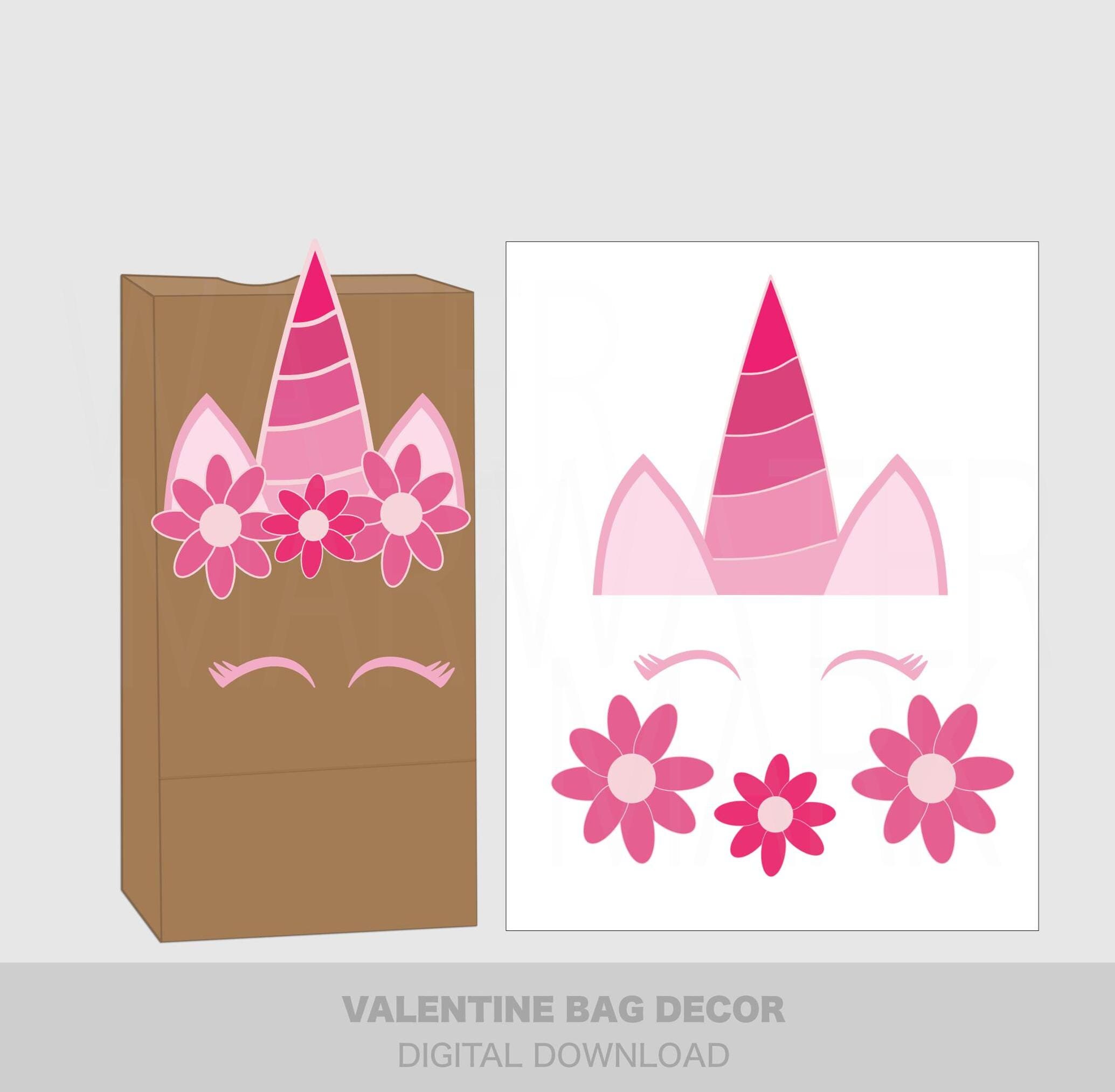 Valentines Day Unicorn Paper Bag Craft - Valentines Day Party Bag ...