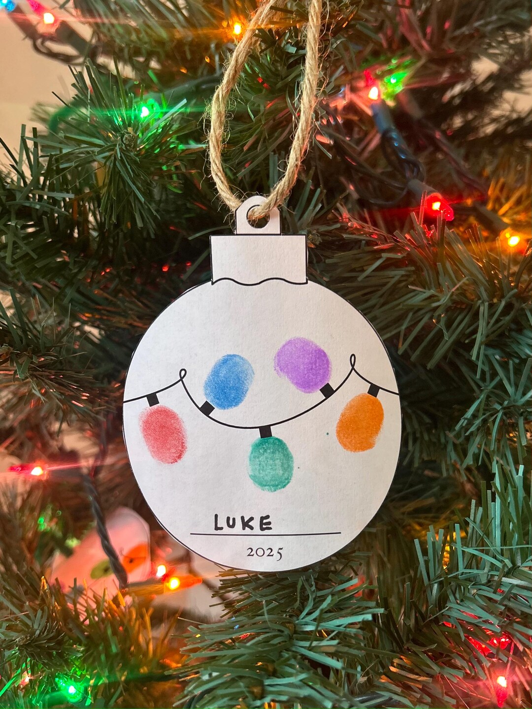 Fingerprint Christmas Ornament Craft Printable – Kids Holiday Art ...