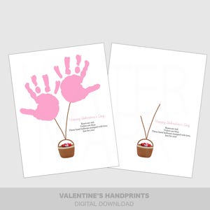 Valentine's Handprint Printable Art - Kids Heart Craft - Kids Handprint ...