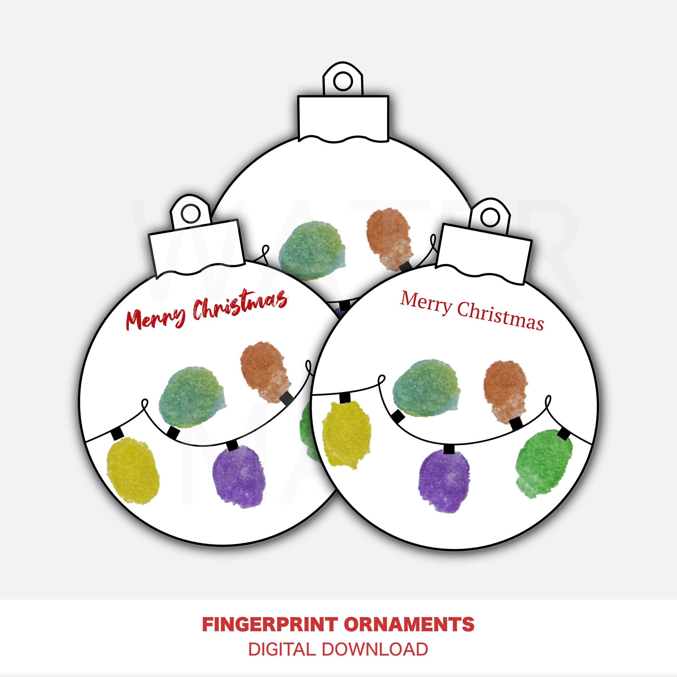 Fingerprint Christmas Ornament Craft Printable • Kids DIY Ornament ...