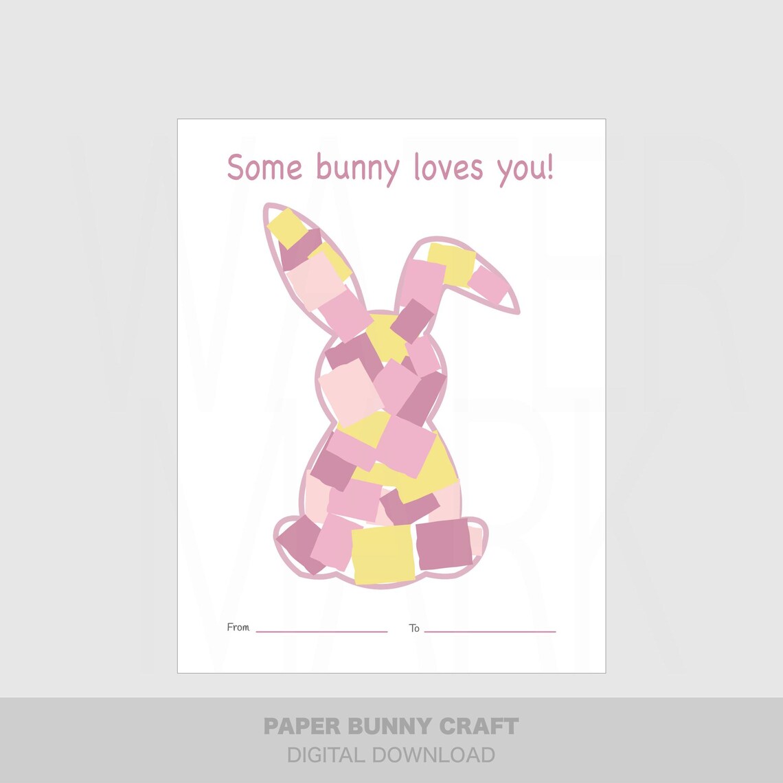 Bunny Easter Printable - Kids Bunny Construction Paper Craft - Kid ...