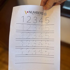 Tracing Number 1-5 Learning to Write Numbers - Digital File, Print ...