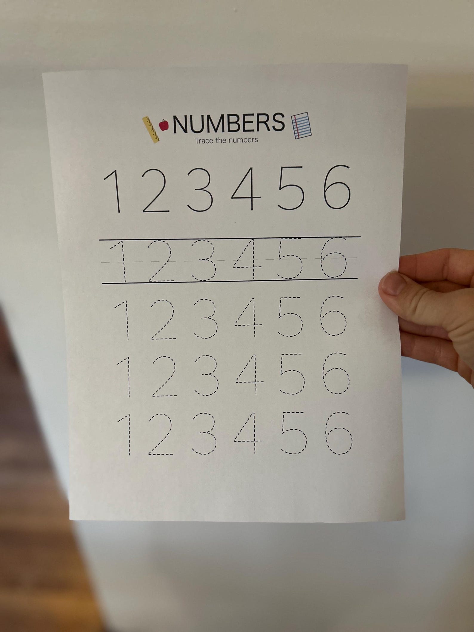 Number Tracing 1-6 Worksheet – Preschool Learning (digital Download) - Etsy