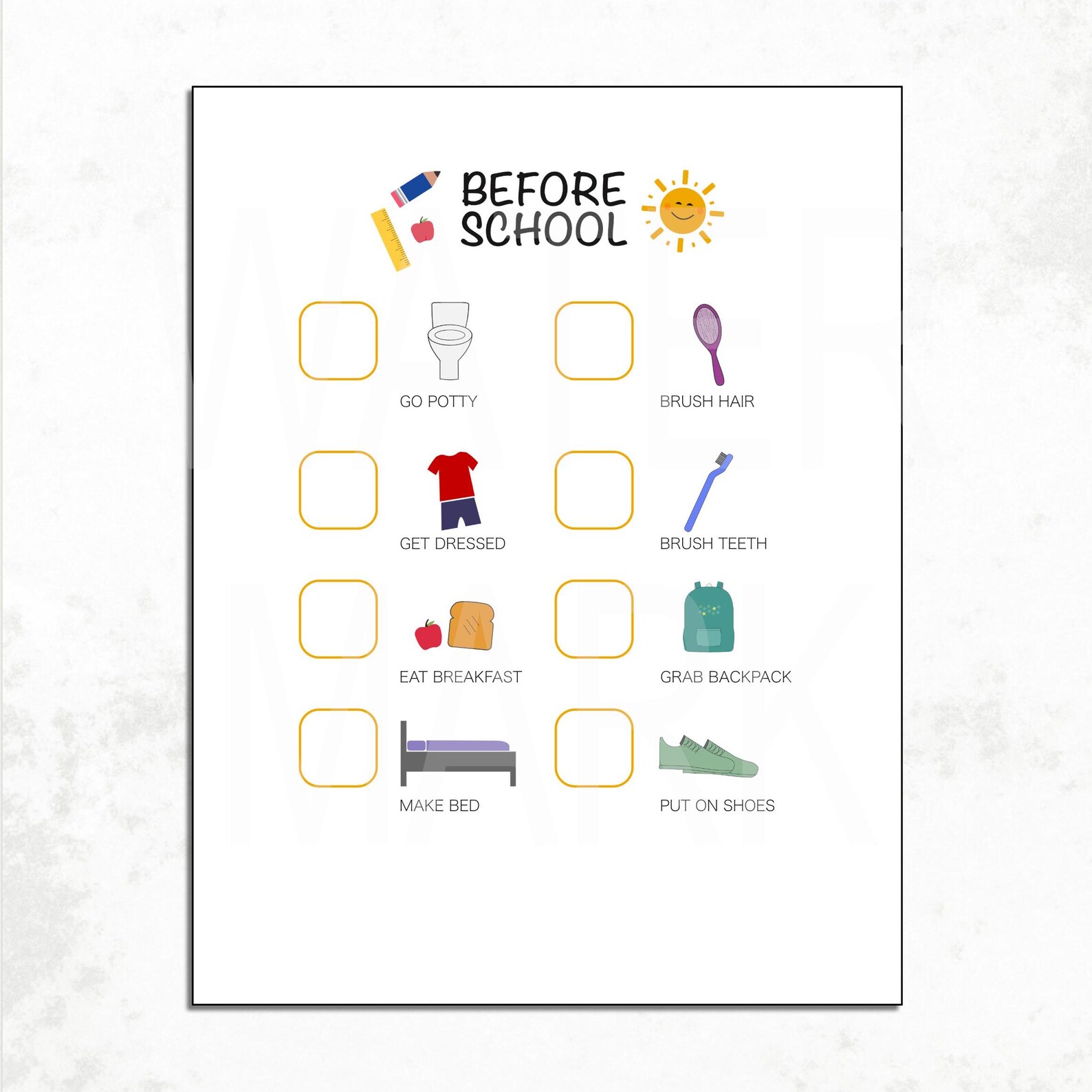 Kids Before and After School Routine - to Do List Toddler Kindergarten ...