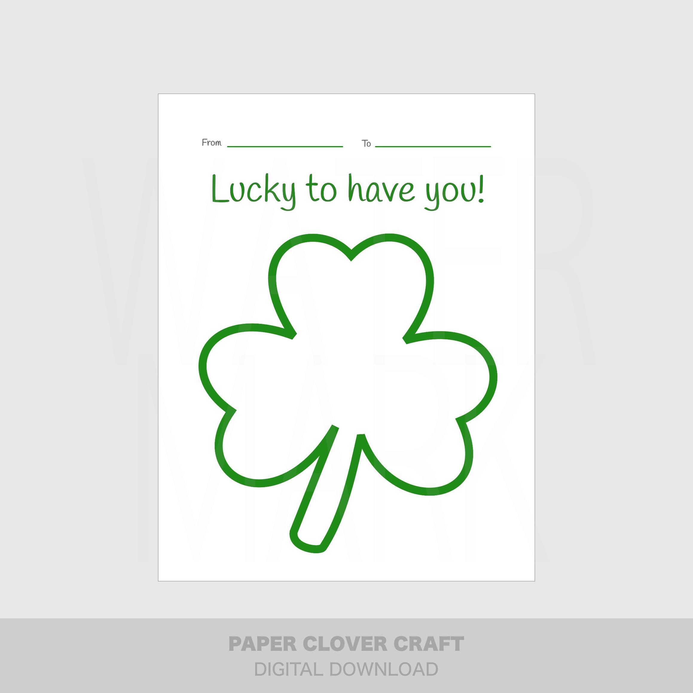 St Patrick's Day Clover Printable - Kids Clover Paper Craft - Kid Paper ...