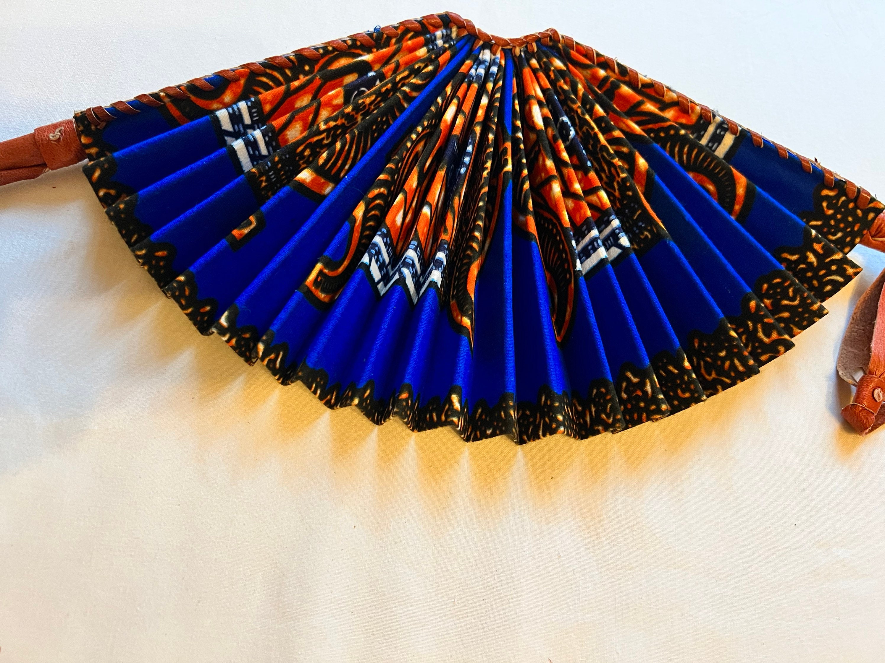 Blue Multi Colour Ankara Kitenge African Print Had Made Fan - Etsy