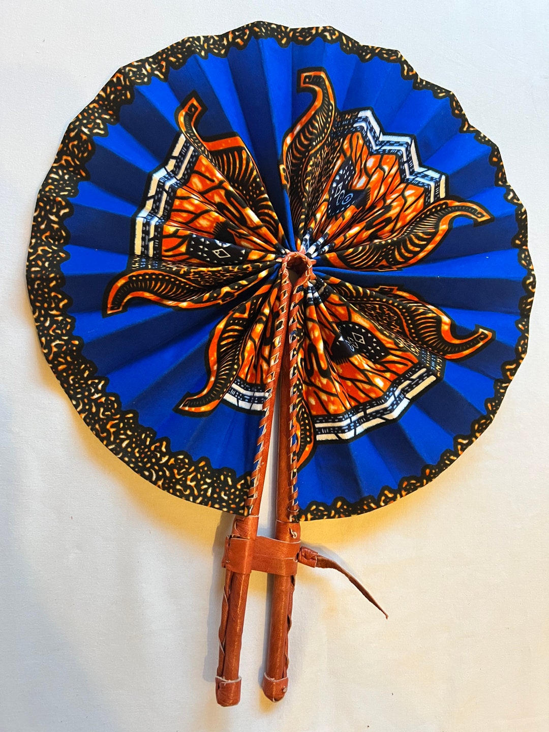 Blue Multi Colour Ankara Kitenge African Print Had Made Fan - Etsy