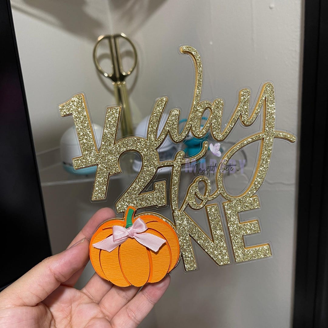 Half Way to One Cake Topper • Pumpkin Half Birthday Topper • 6 Month ...