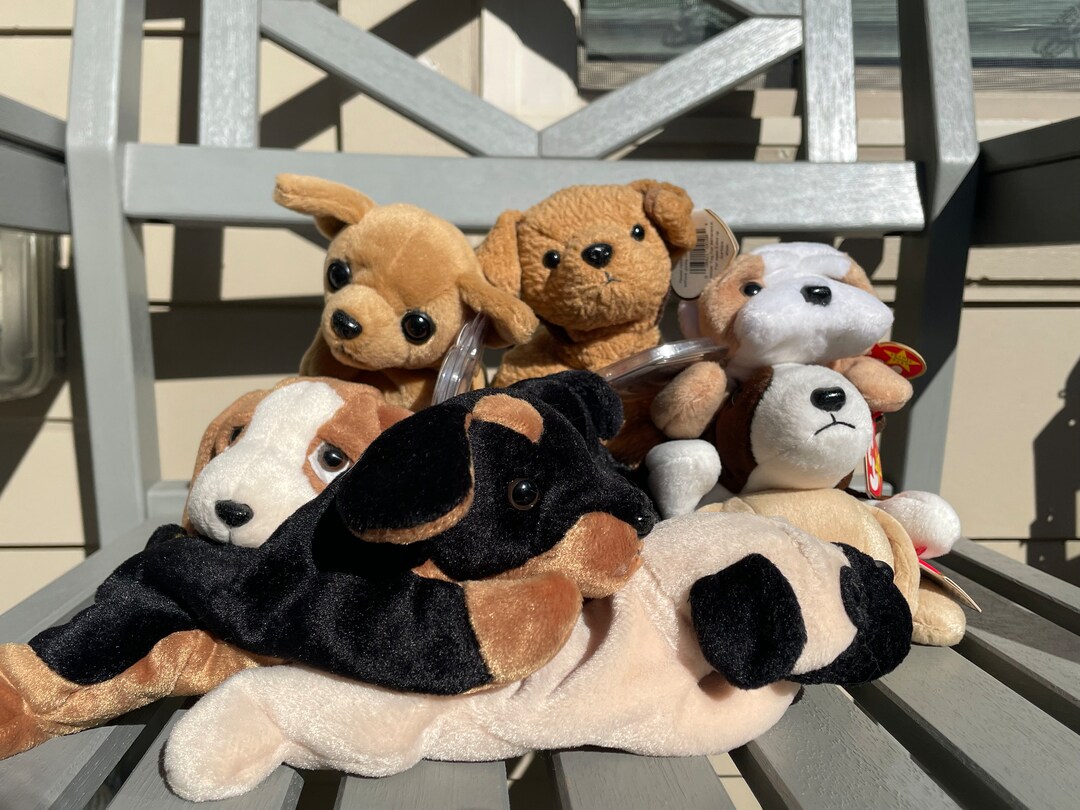 Beanie Babies Dogs (doby, Luke, Pugsly, Bruno, Tiny, Tracker, Fetch ...
