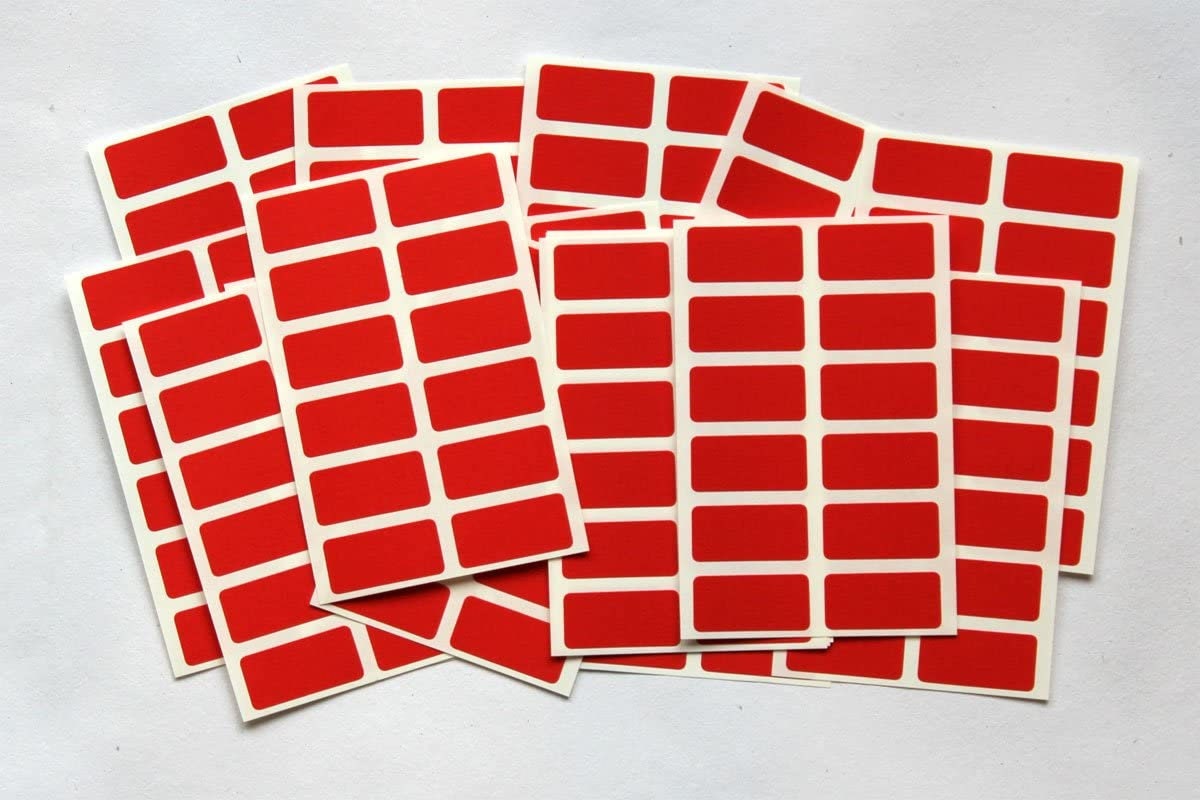 Sticky Coloured Self Adhesive Labels for Colour Coding 200 Red Stickers ...