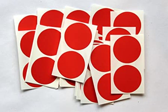 Sticky Coloured Self Adhesive Labels for Colour Coding 200 Red Stickers ...