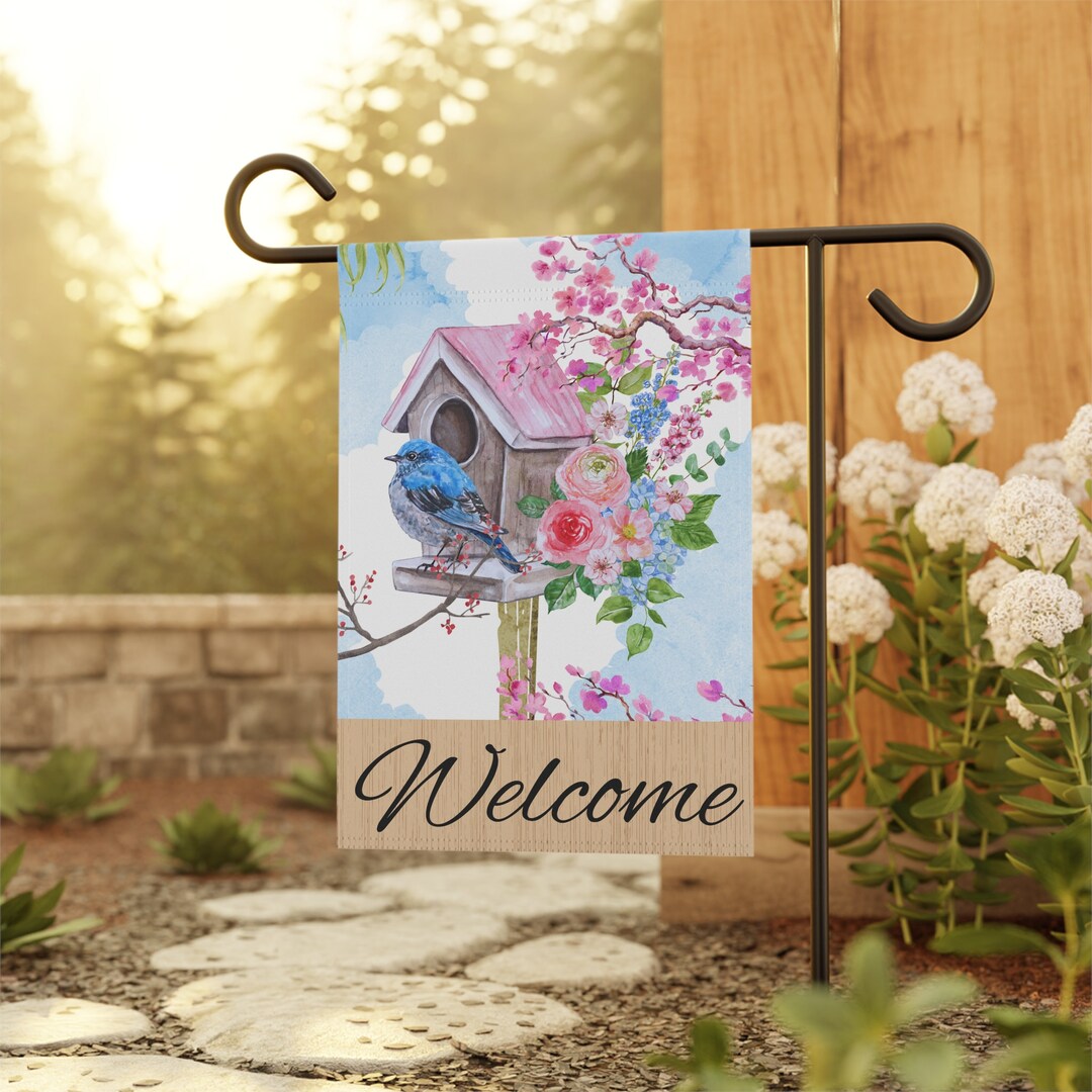 Welcome Garden & House Flag, Welcome Garden Flag, Birdhouse Flag ...