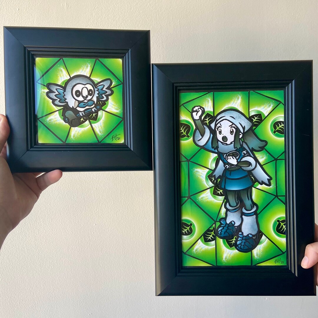 Pokemon Energy Card Art Akari dawn and Rowlet - Etsy