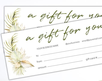 Editable Gift Certificate Template, Small Business Supplies, Printable Gift Voucher, Editable ...