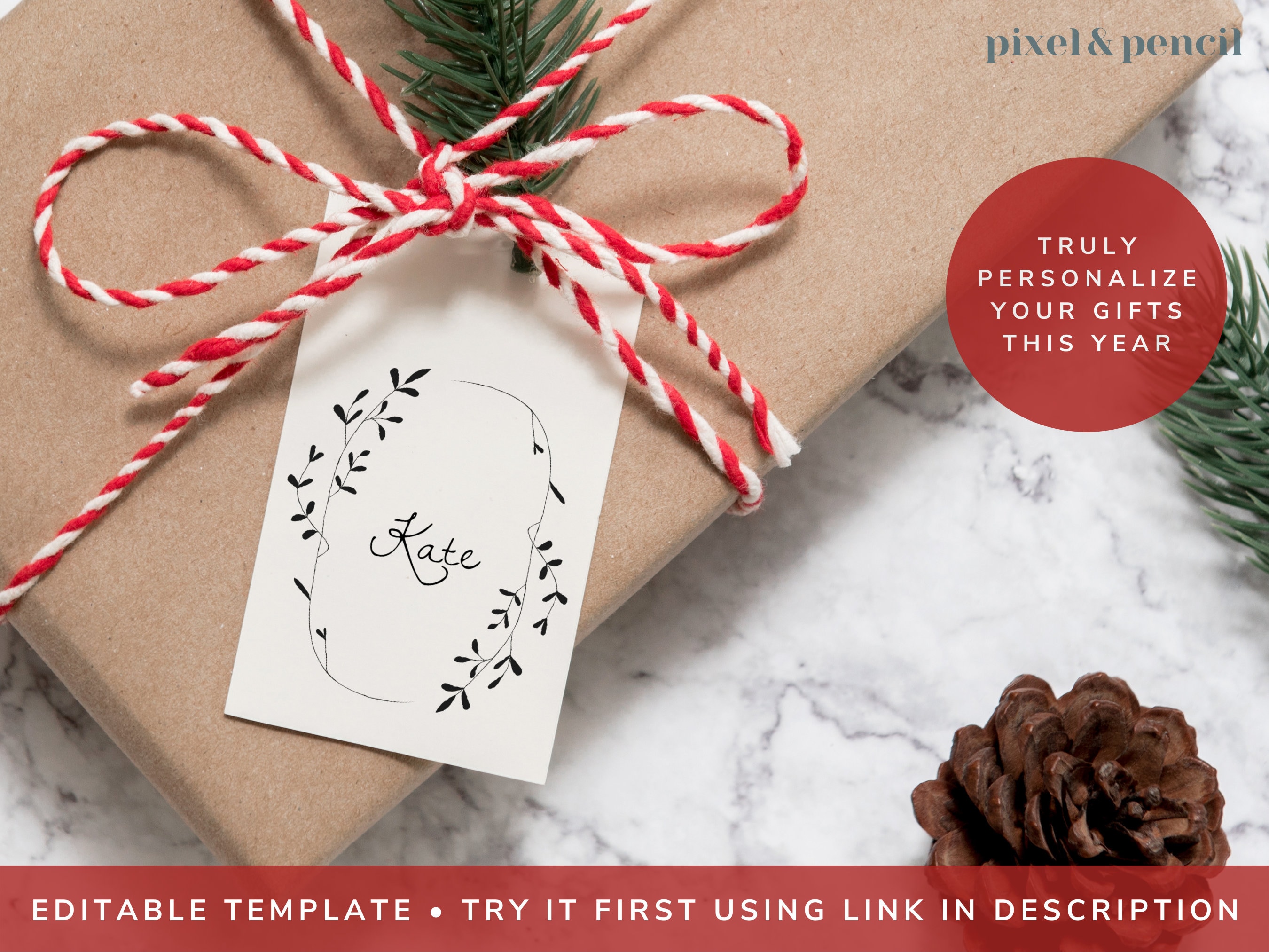 Editable Christmas Favor Tags Holiday Gift Tags Merry Christmas Holiday ...