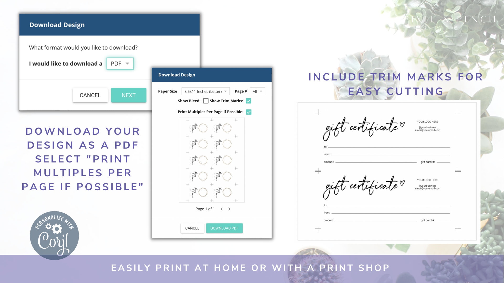 EDITABLE Gift Card Template DIY Printable Gift Voucher Certificate ...