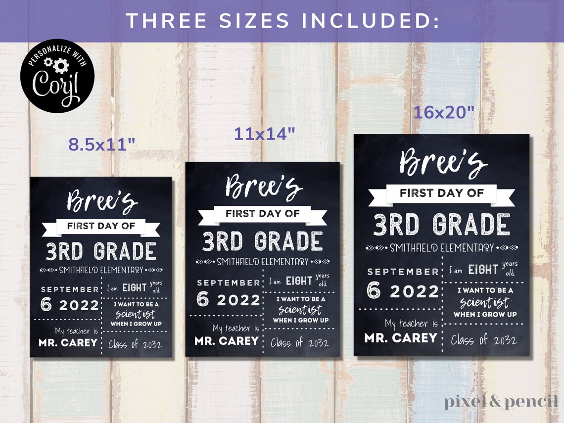 Editable First Day of School Sign Back to School Sign Back to School ...