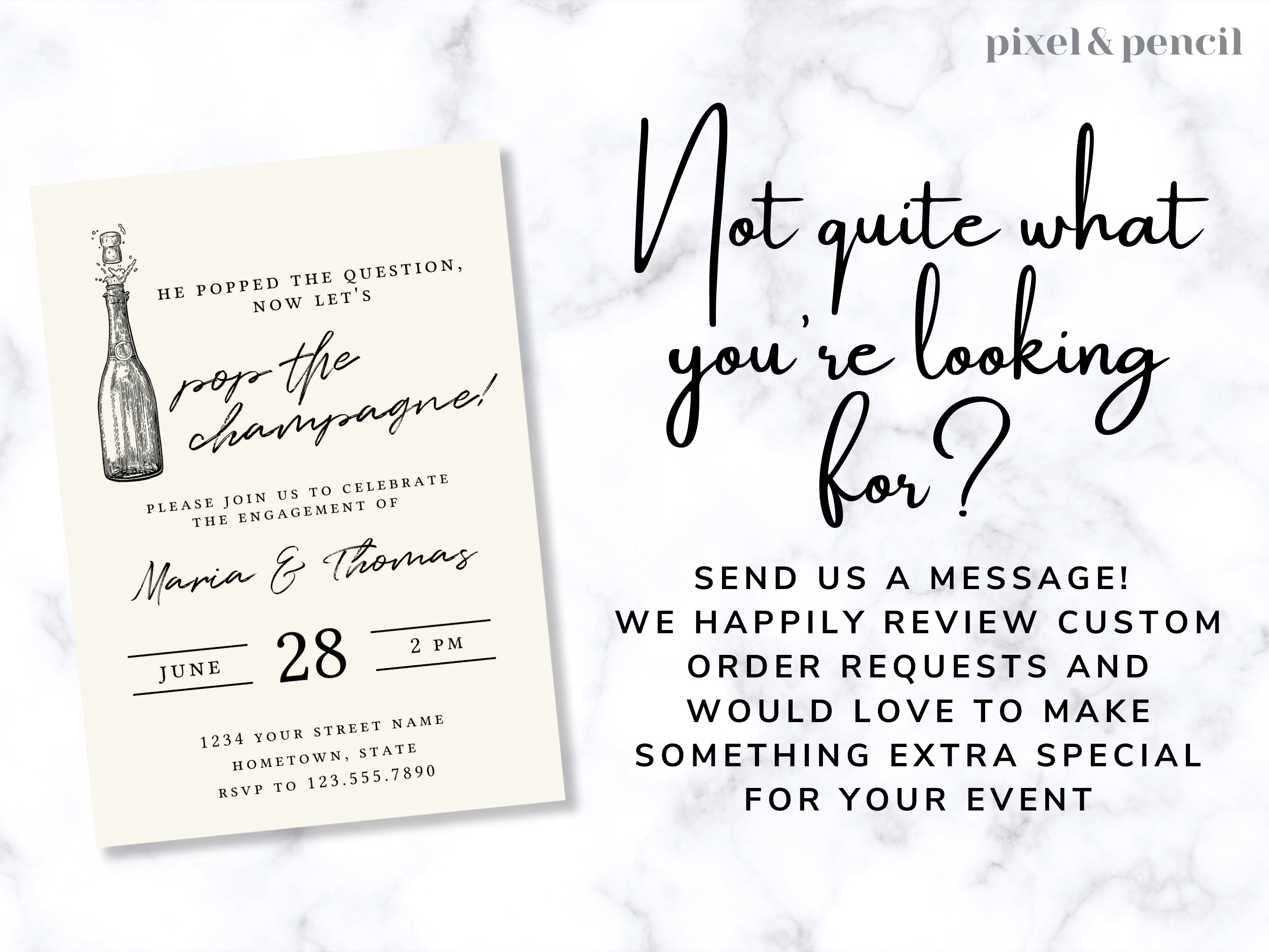 Editable Engagement Party Invitation Template Bubbly Engagement Party ...