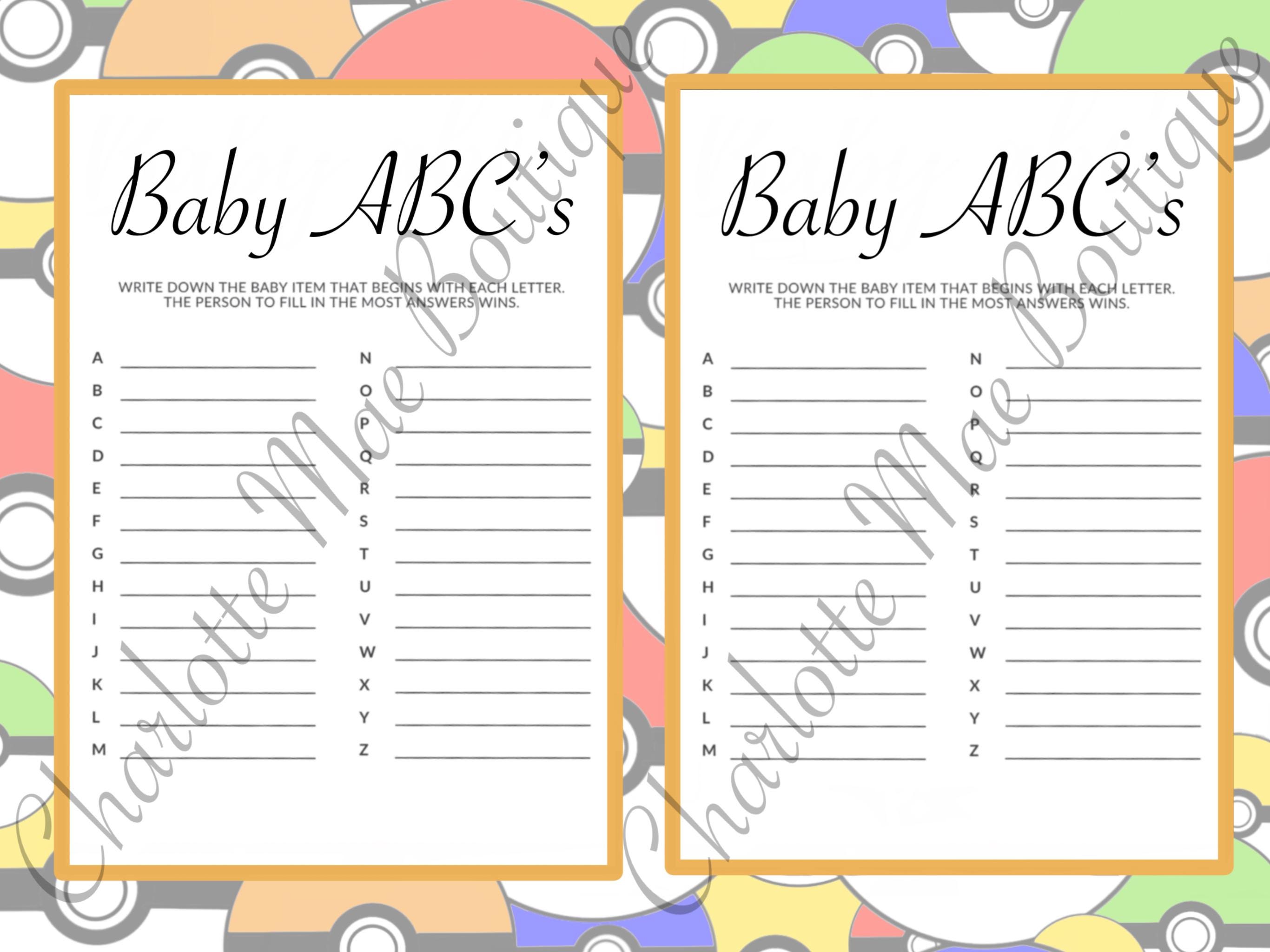 Bright Pokemon Baby Shower Digital Bundle - Etsy